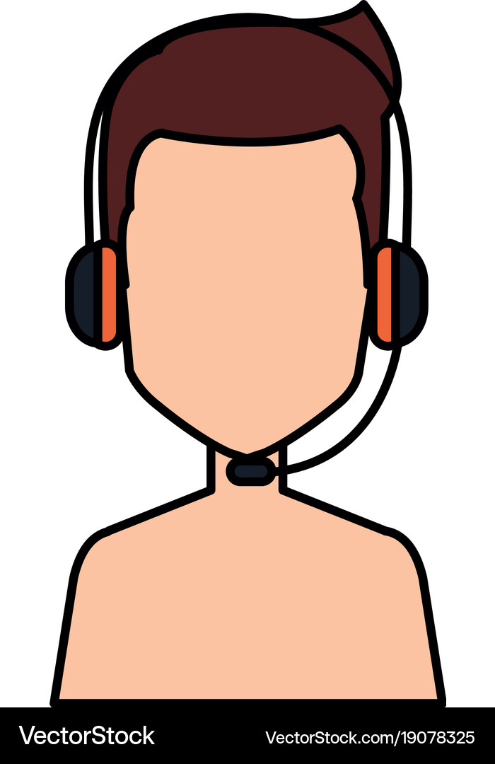 Call center agent shirtless avatar character Vector Image