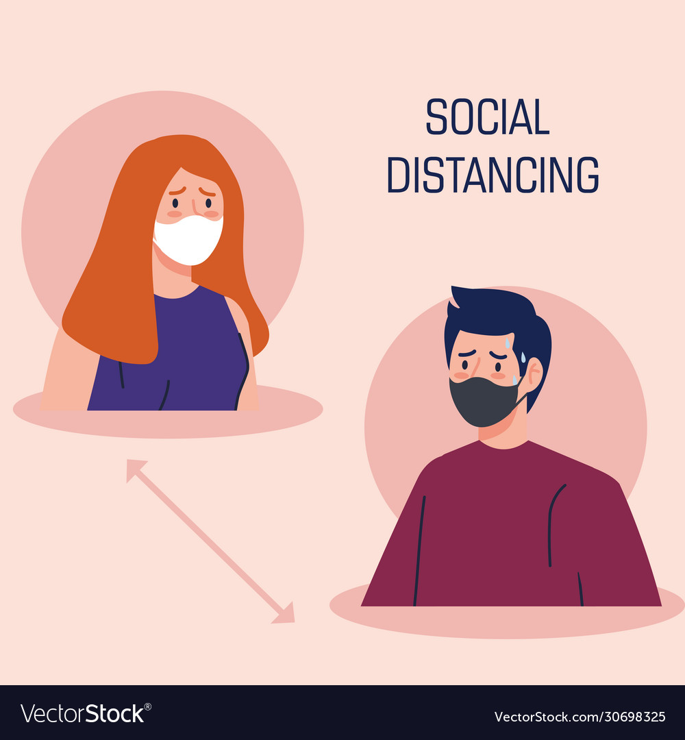 Campaign social distancing for covid19 19 Vector Image