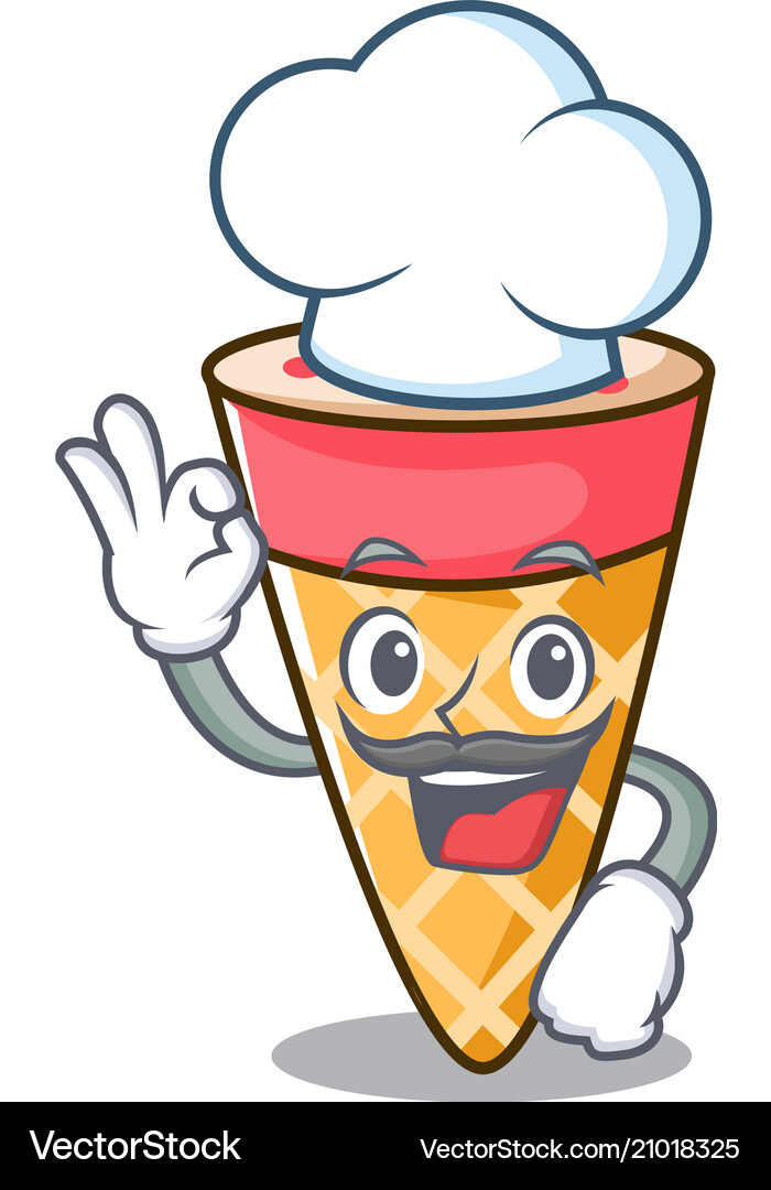 Chef ice cream tone character cartoon Royalty Free Vector