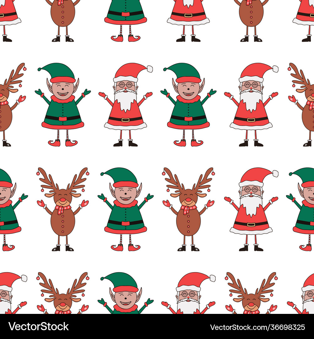 Christmas seamless pattern made from santa claus Vector Image