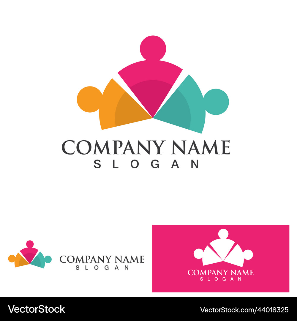 Community group logo network and social icon Vector Image