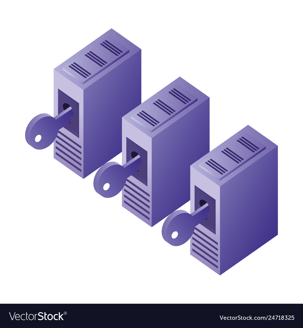 Database Server Center Security Protection Vector Image