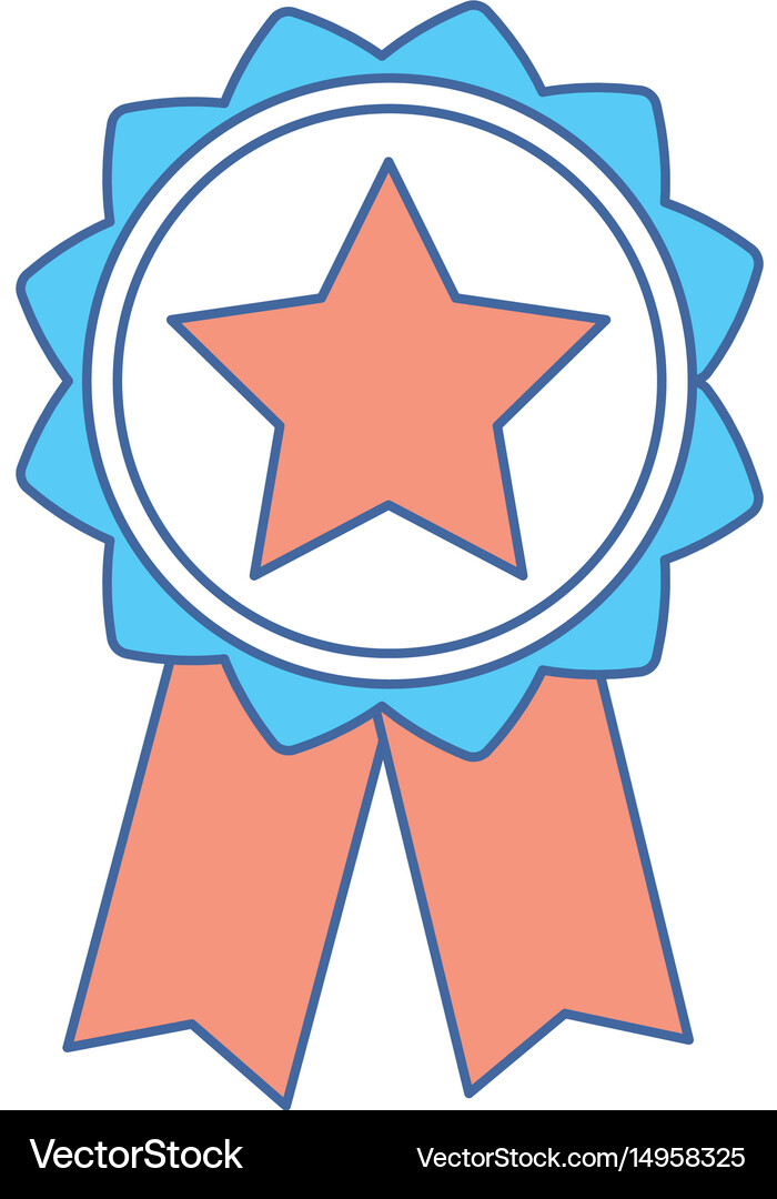 Emblem with star inside and ribbon design Vector Image