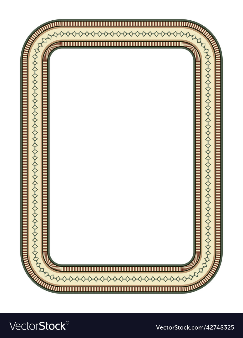 Ethnic frame rectangular border Royalty Free Vector Image