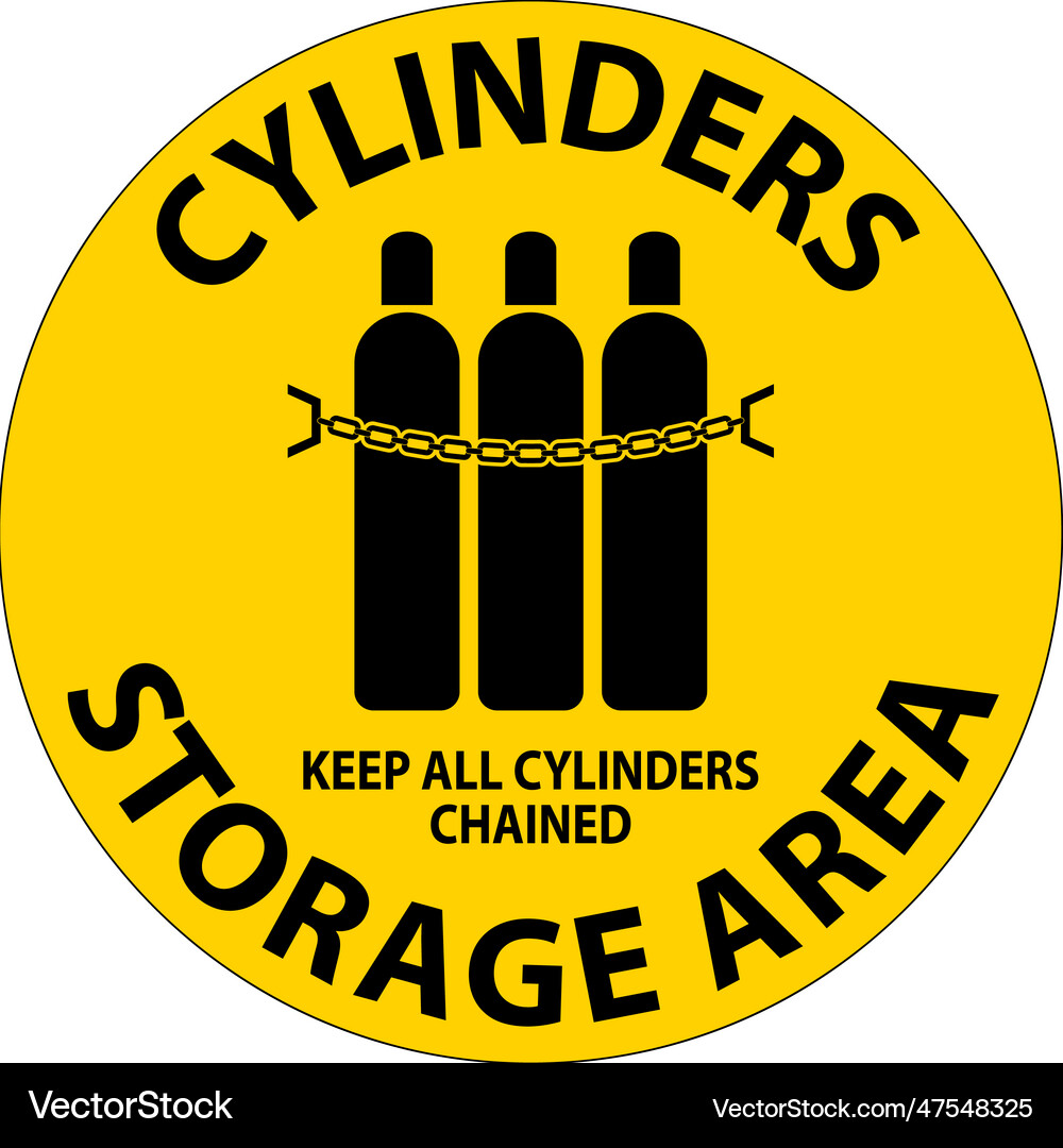 Floor sign cylinder storage area keep all Vector Image