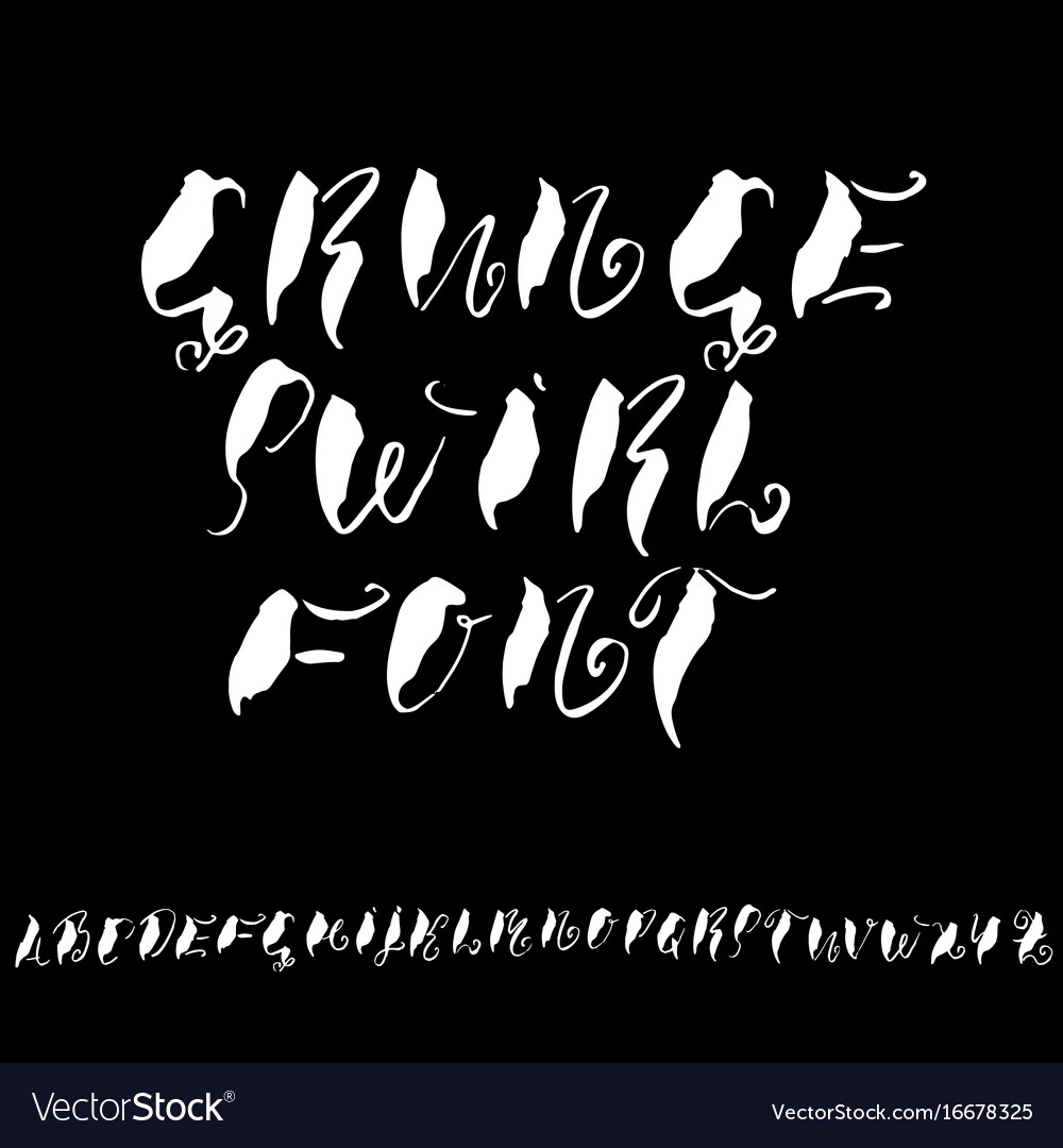 Hand drawn elegant calligraphy font with curl Vector Image