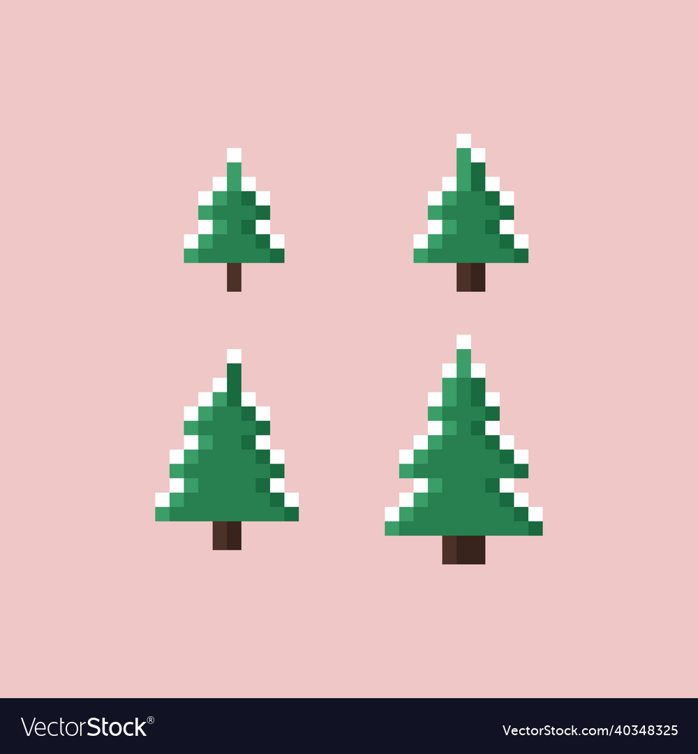 Holiday set of pixel art Royalty Free Vector Image