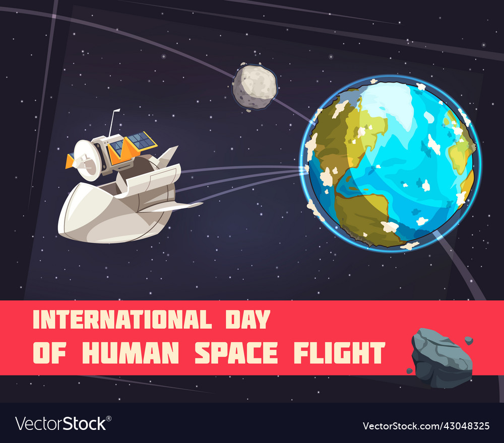 International day of human space flight Royalty Free Vector