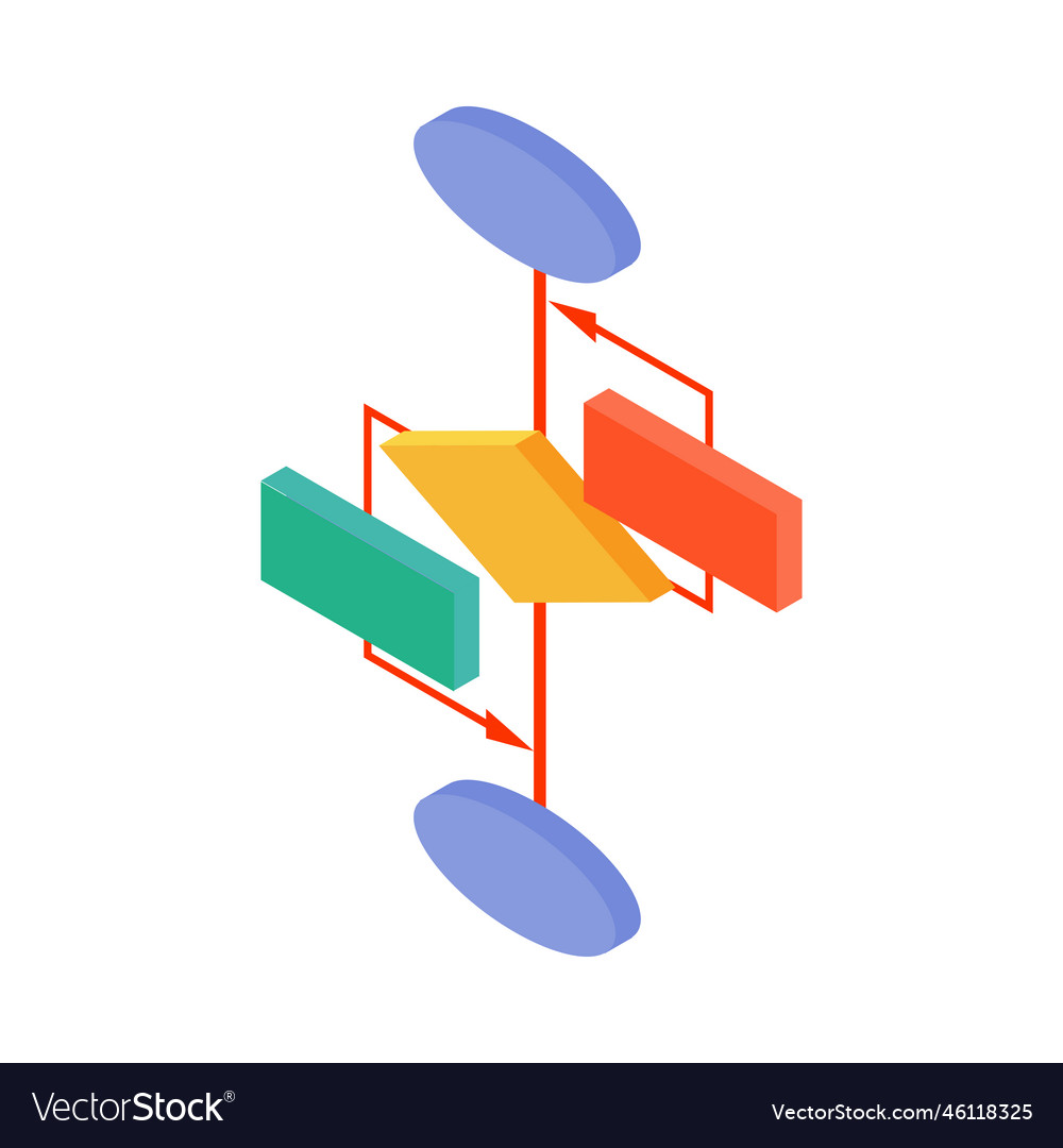 Isometric Programmers Algorithm Composition Vector Image