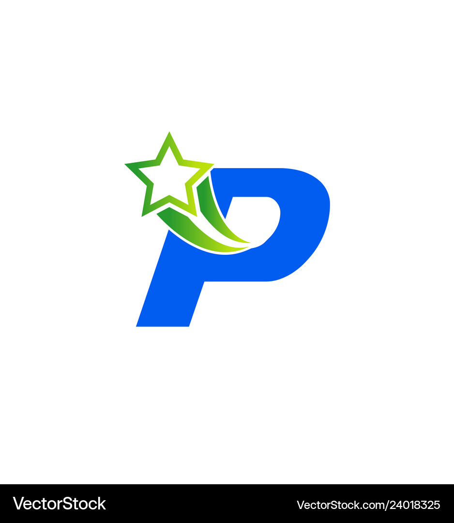 Letter p alphabetical logo design concepts Vector Image