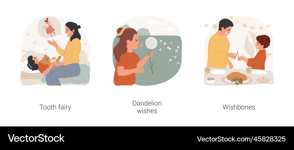 Making wishes isolated cartoon Royalty Free Vector Image