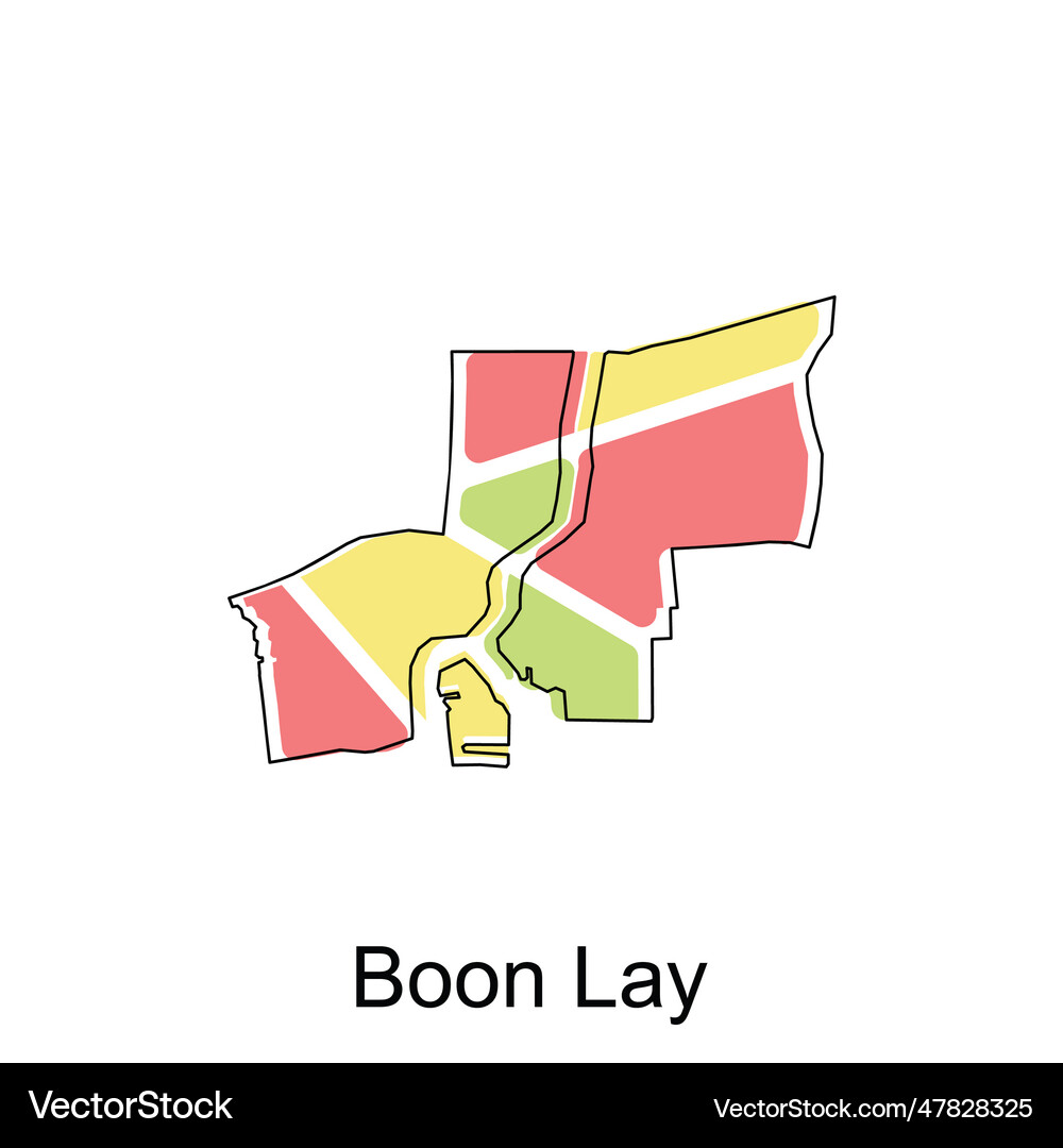 Map of boon lay colorful template Royalty Free Vector Image