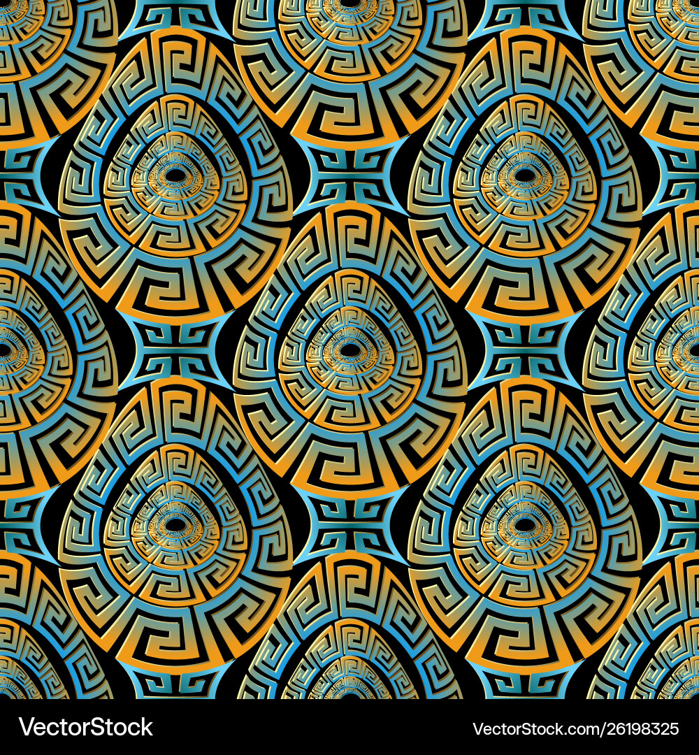 Modern colorful 3d greek style seamless pattern Vector Image