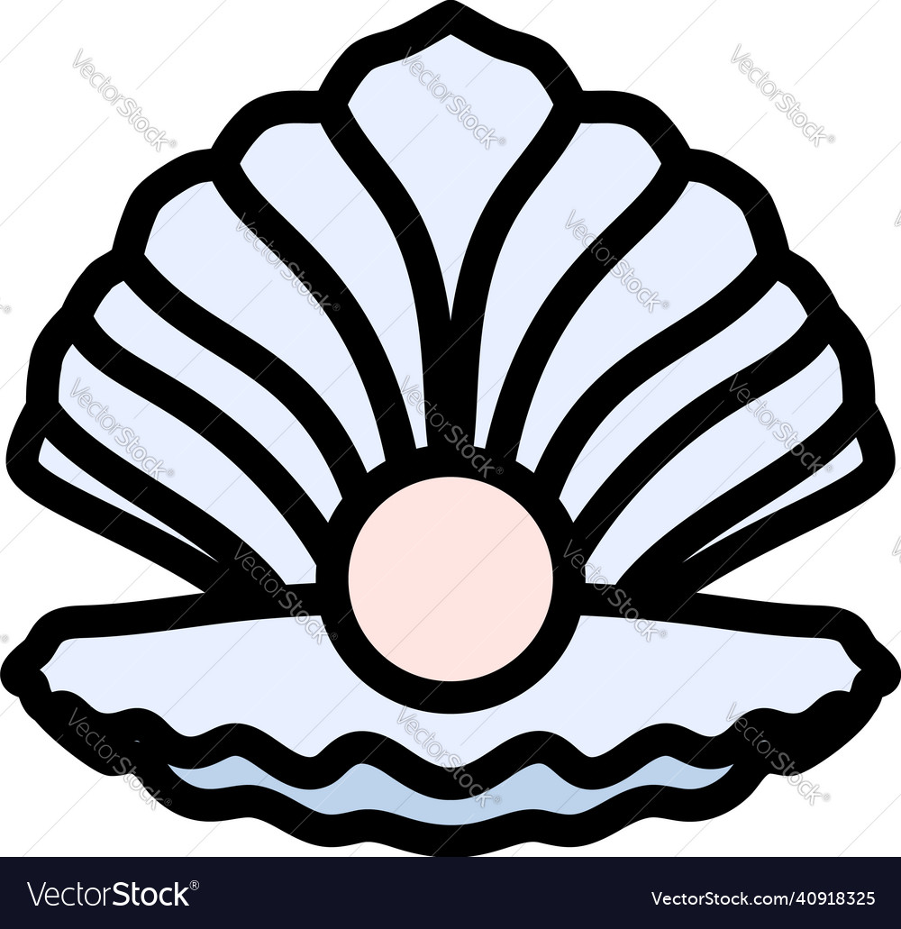 Open seashell icon Royalty Free Vector Image - VectorStock
