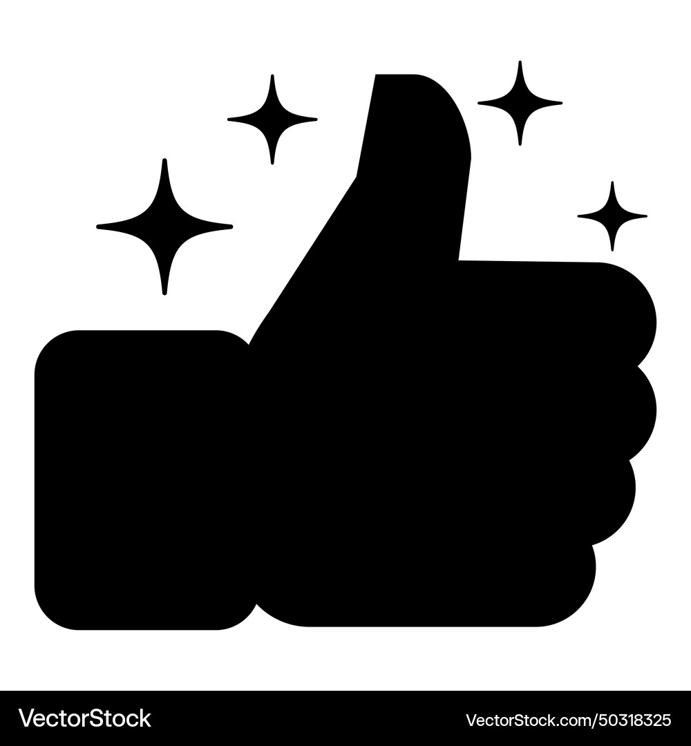 Thumbs up sign flat icon isolated on white Vector Image