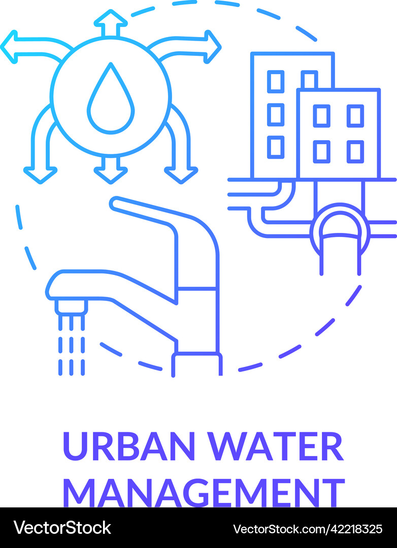 Urban water management blue gradient concept icon Vector Image