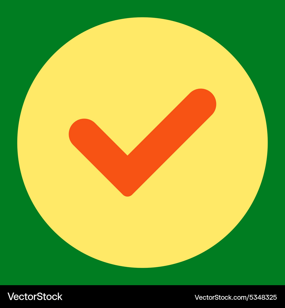 Yes flat orange and yellow colors round button Vector Image