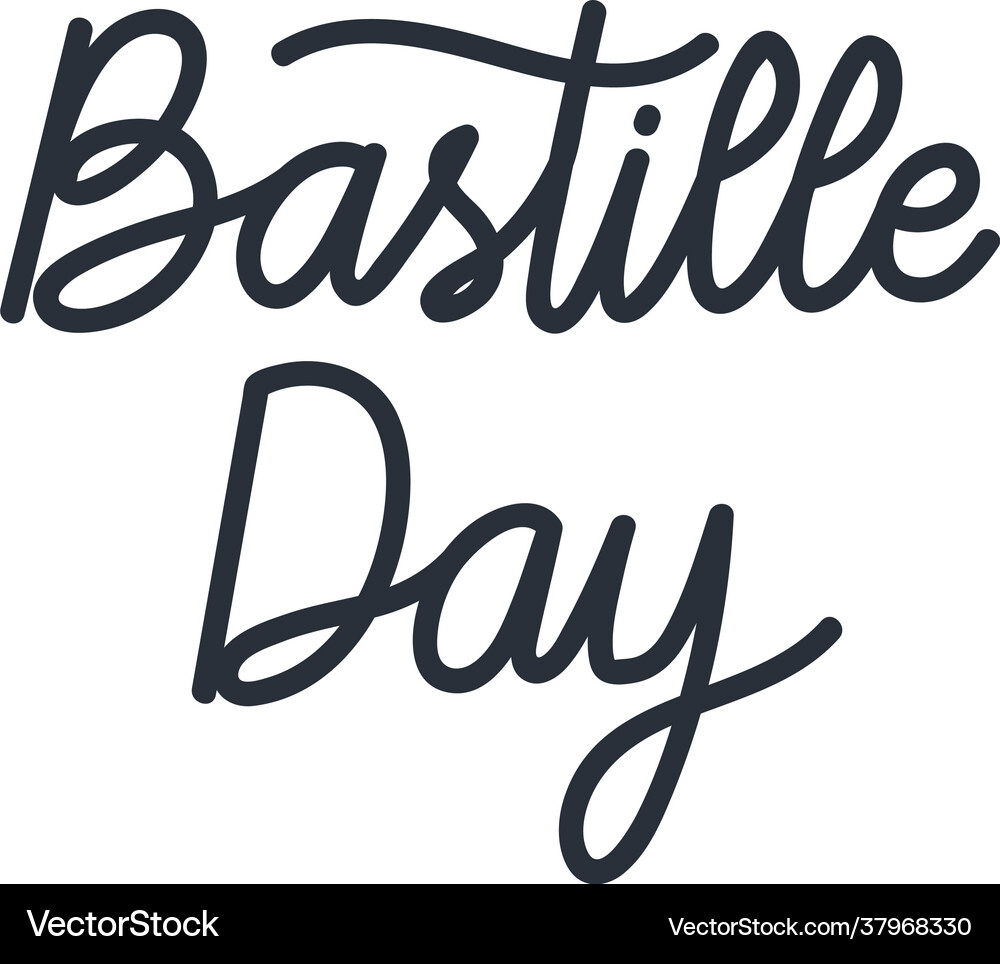 Bastille day lettering Royalty Free Vector Image