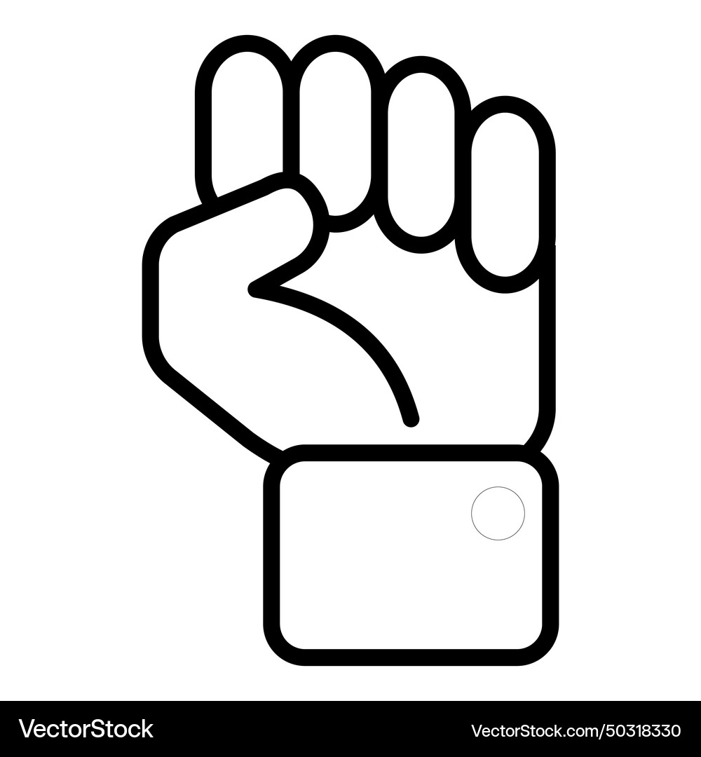 Fist sign flat icon isolated on white background Vector Image