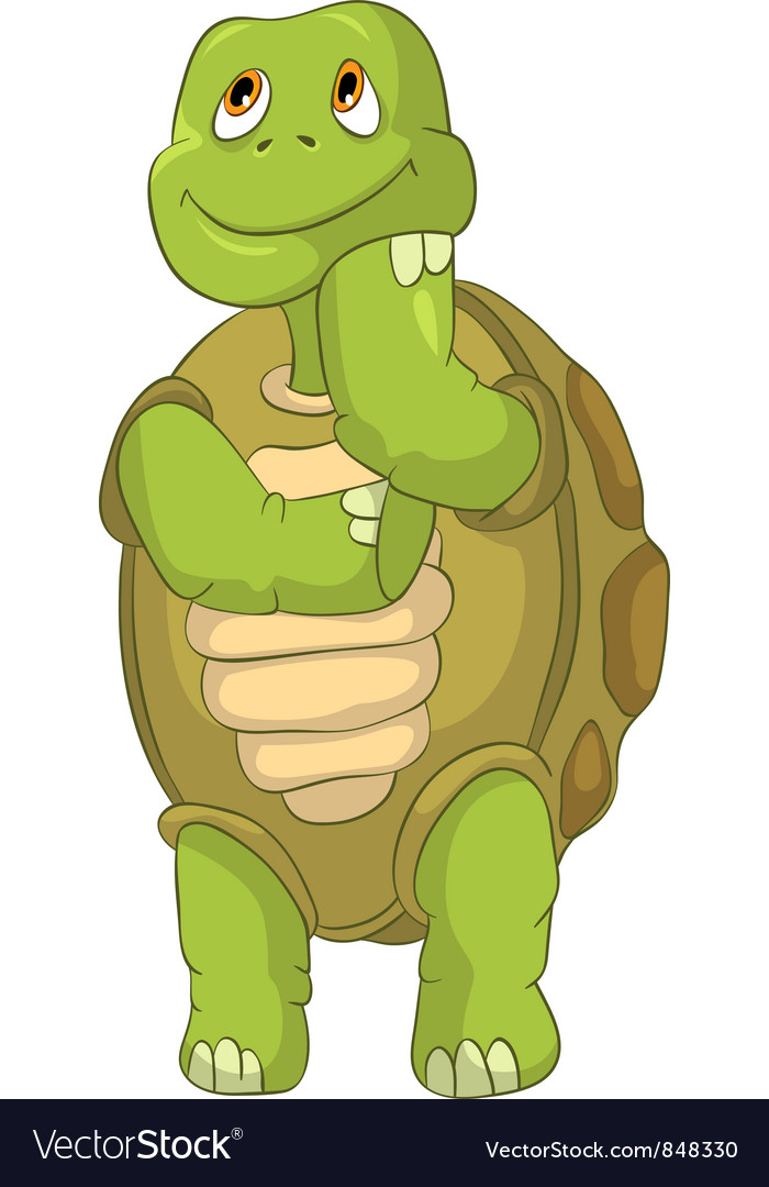 Funny turtle thinking Royalty Free Vector Image