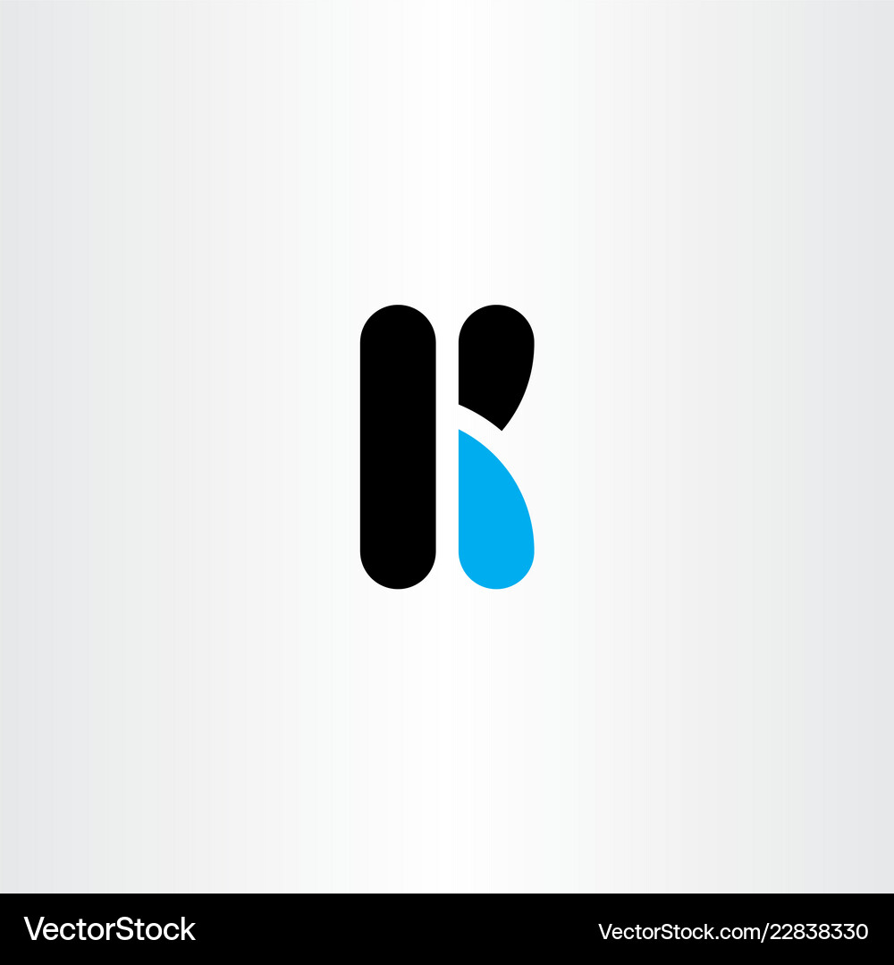 K letter logo cyan black icon logotype Royalty Free Vector