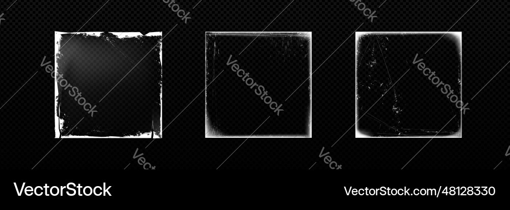 Realistic set of distressed edge vinyl covers Vector Image