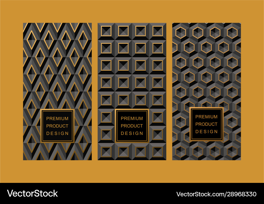 Set black volume 3d backgrounds of Royalty Free Vector Image