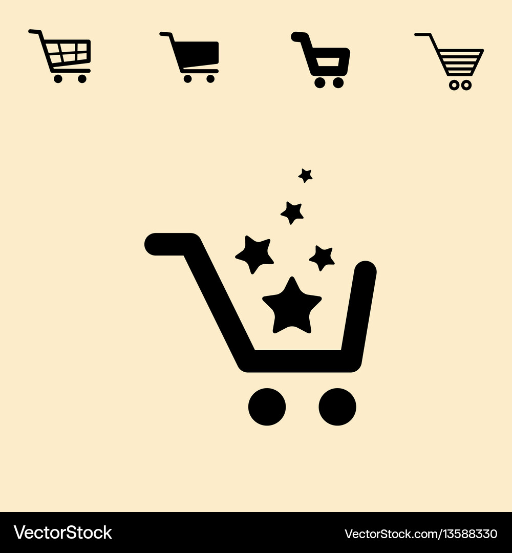Shopping cart icon set isolated Royalty Free Vector Image