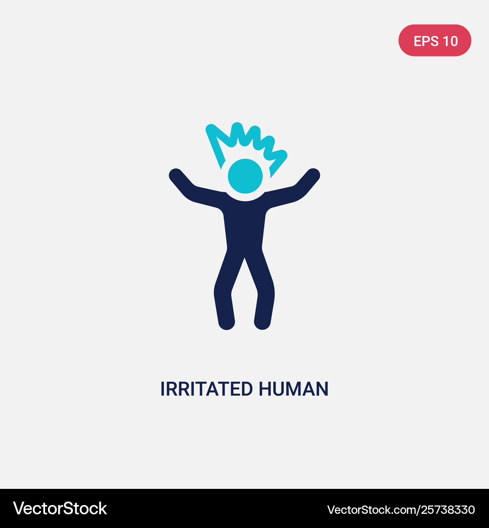 Two color irritated human icon from feelings Vector Image