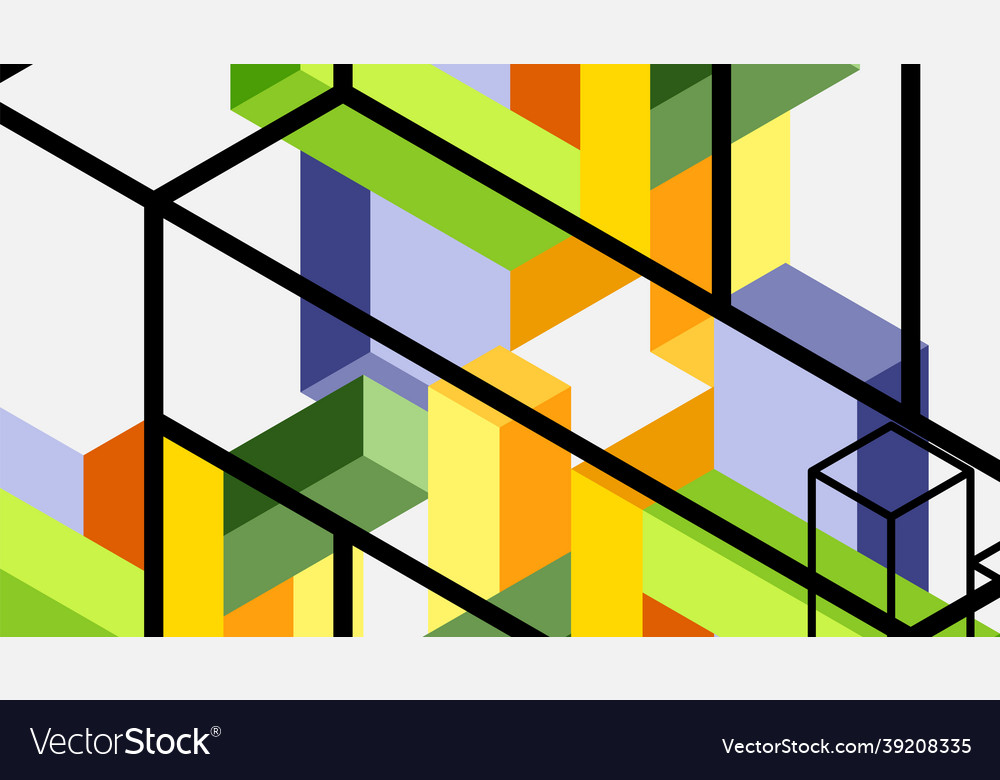 Abstract background 3d cubes cubic elements Vector Image