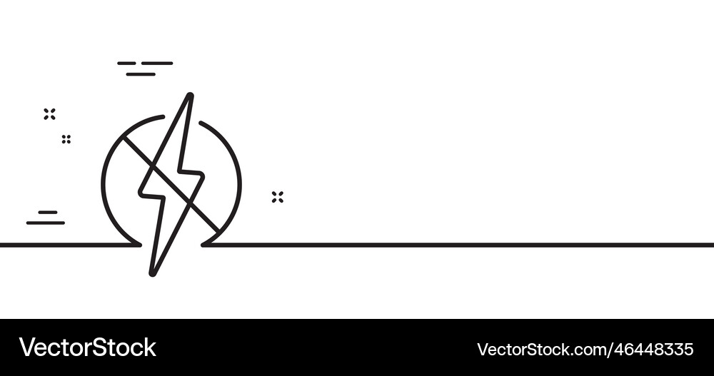 Antistatic line icon lightning bolt sign Vector Image