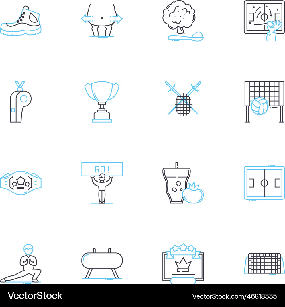 Caloric intake linear icons set nutrition Vector Image