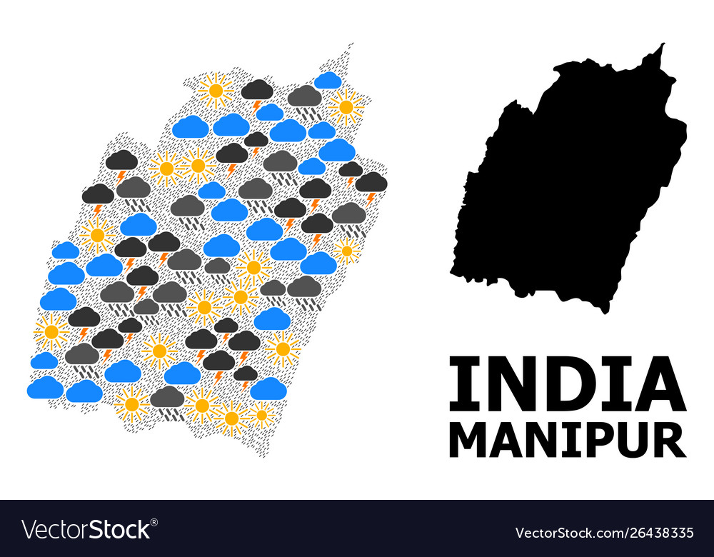 Climate pattern map manipur state Royalty Free Vector Image Climate pattern map manipur state Royalty Free Vector Image