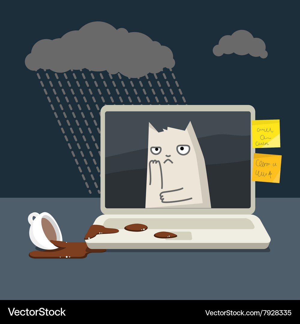 Concept of bad day Royalty Free Vector Image - VectorStock