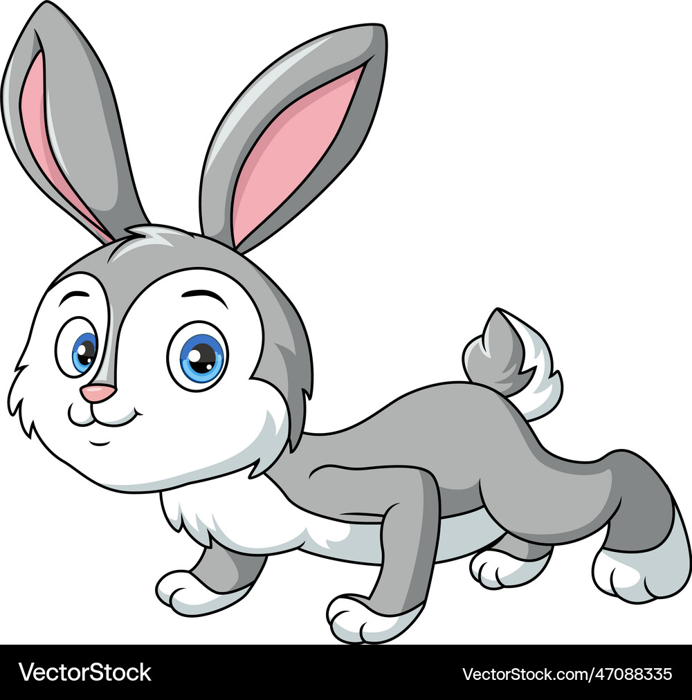 Cute bunny cartoon on white background Royalty Free Vector