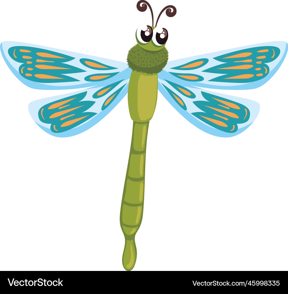 Cute dragonfly insect animal Royalty Free Vector Image