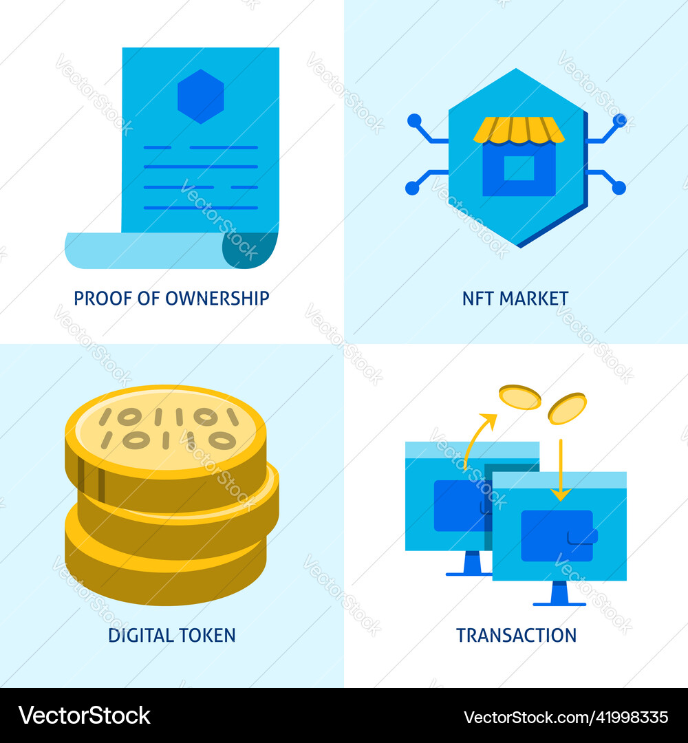 Digital money icon set in flat style Royalty Free Vector