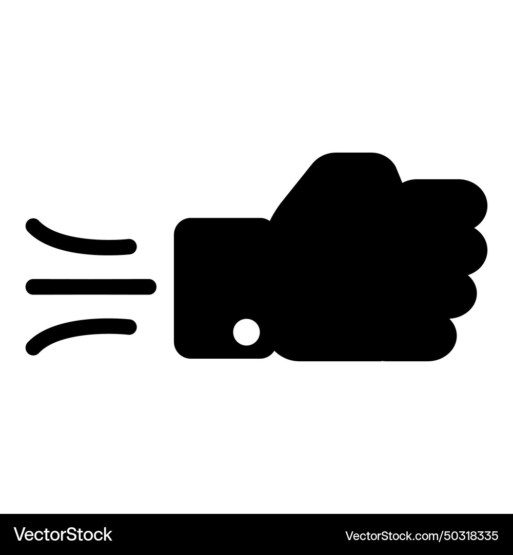 Fist punch flat icon isolated on white background Vector Image