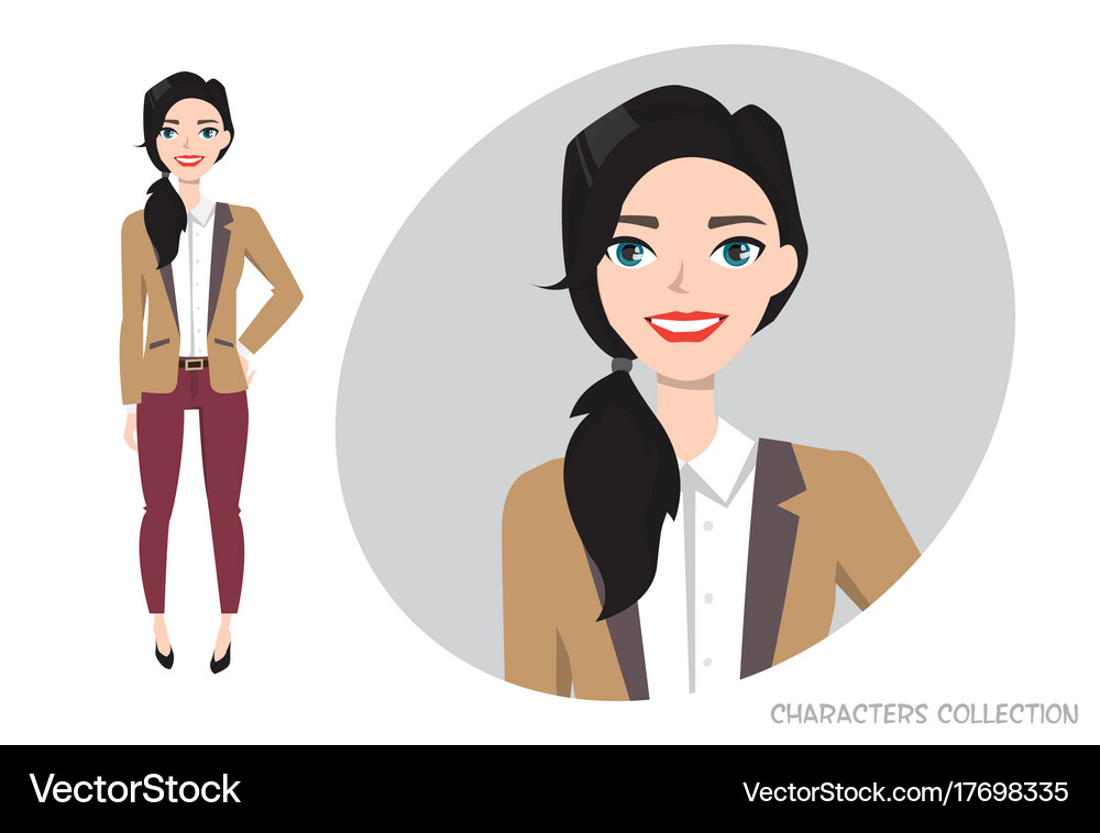 Happy woman smiling Royalty Free Vector Image - VectorStock