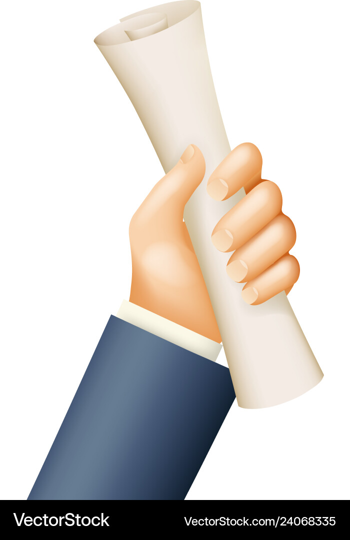Isolated graduate student hand hold graduation Vector Image