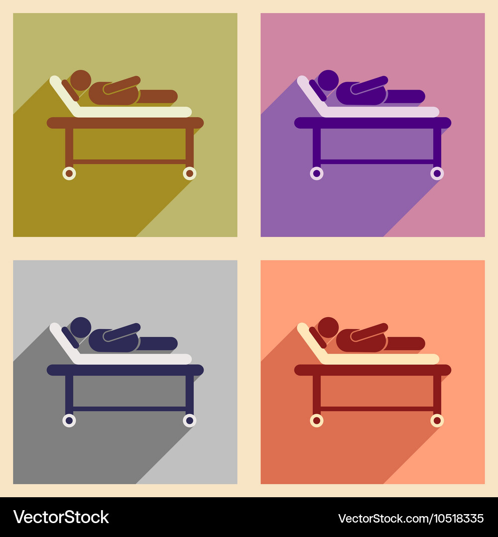 Modern flat icons collection with shadow patient Vector Image