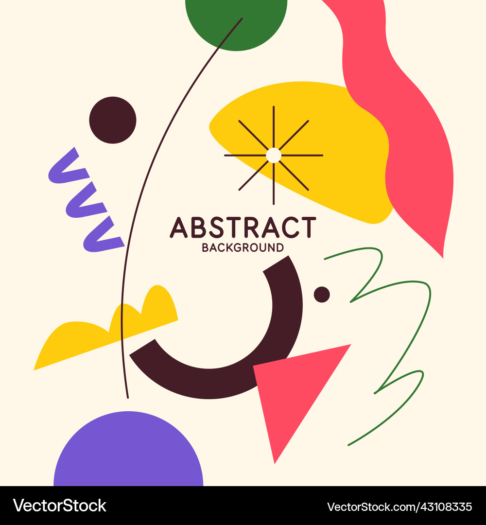 Modern geometric composition of various shapes Vector Image