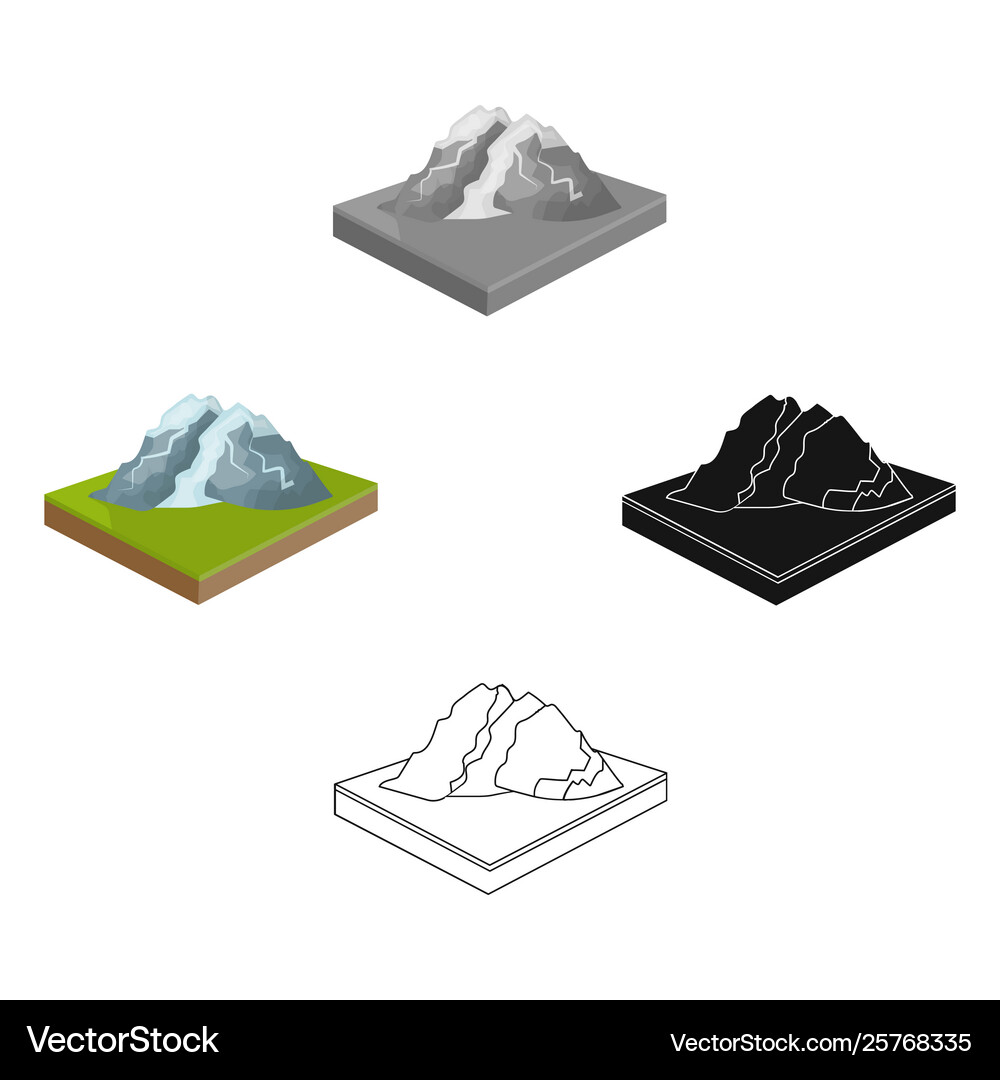 Mountains rocks and landscape relief Royalty Free Vector
