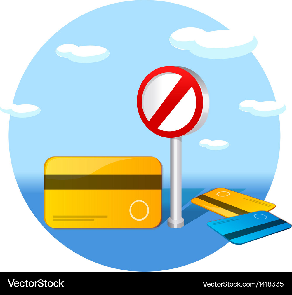 No credit card sign Royalty Free Vector Image - VectorStock