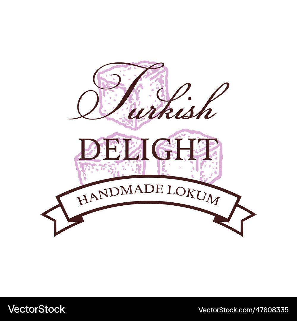 Turkish delight logo template in sketch style Vector Image