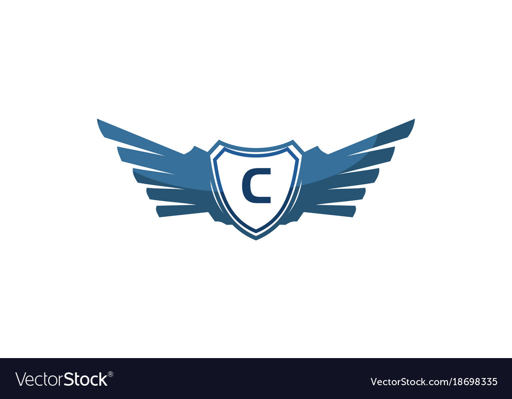 Wing shield initial c Royalty Free Vector Image