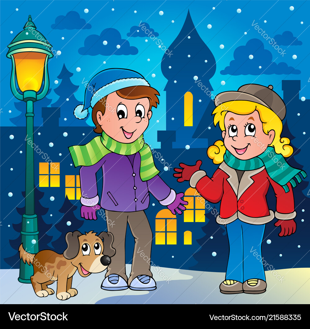 Winter person cartoon image 3 Royalty Free Vector Image