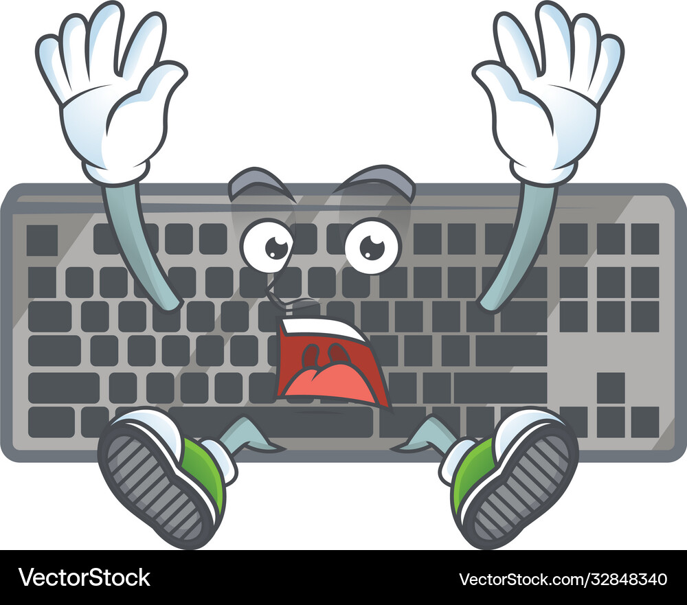 A picture black keyboard with shocking gesture Vector Image
