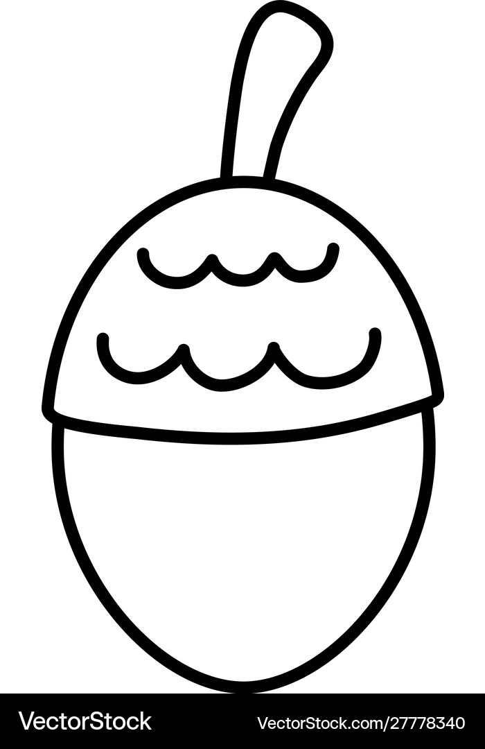 Acorn nut fruit autumn icon thick line Royalty Free Vector