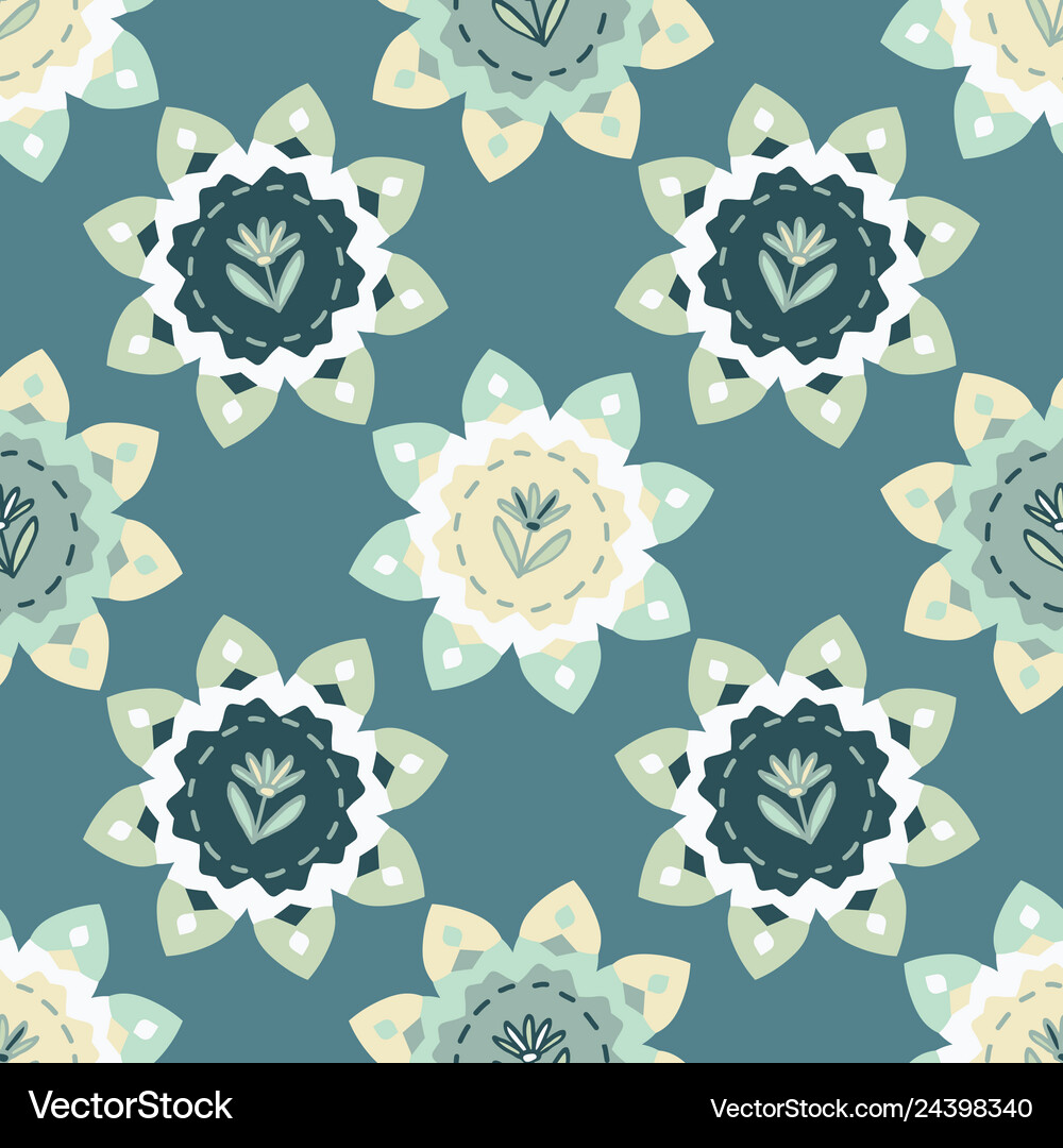 Blooming flowers daisy style seamless Royalty Free Vector
